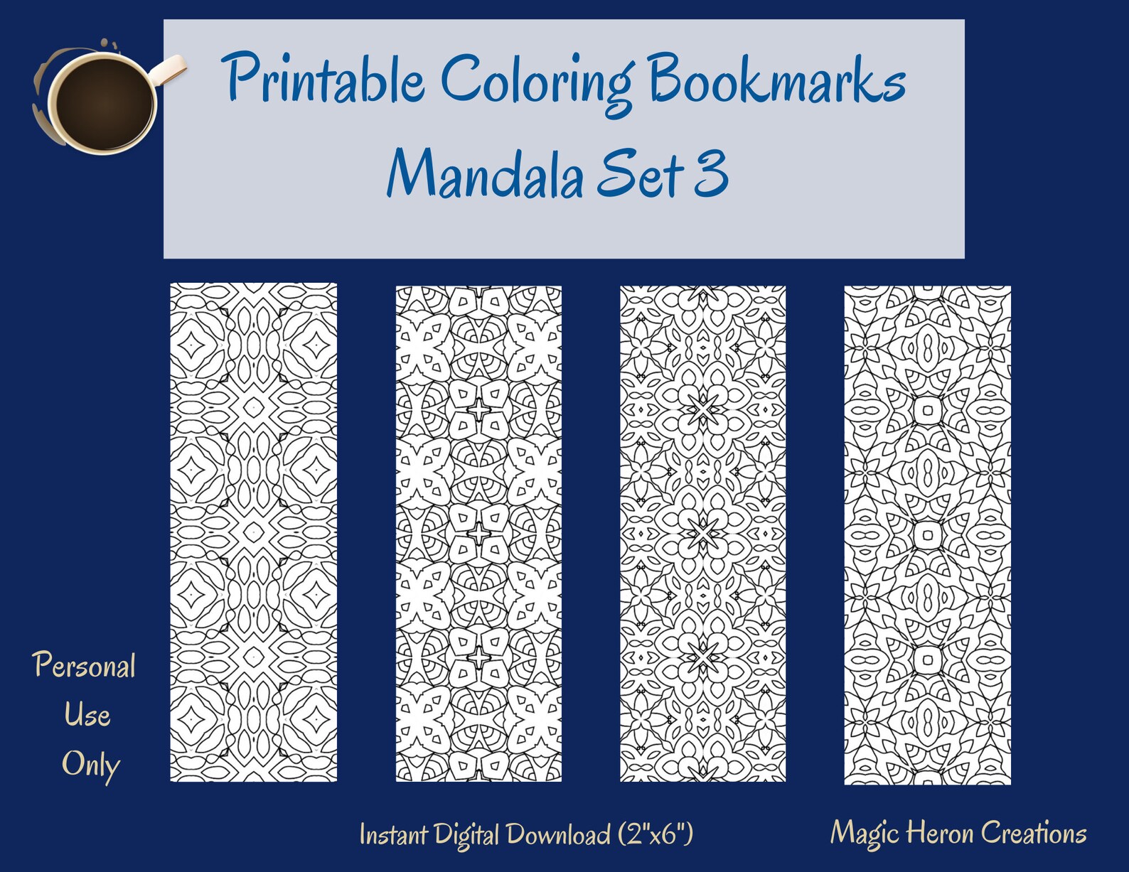 Mandala Color Your Own Bookmarks, Mandala Bookmark, Bookmark Meditation ...
