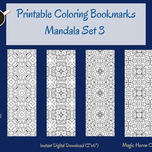 Mandala Color Your Own Bookmarks, Mandala Bookmark, Bookmark Meditation ...