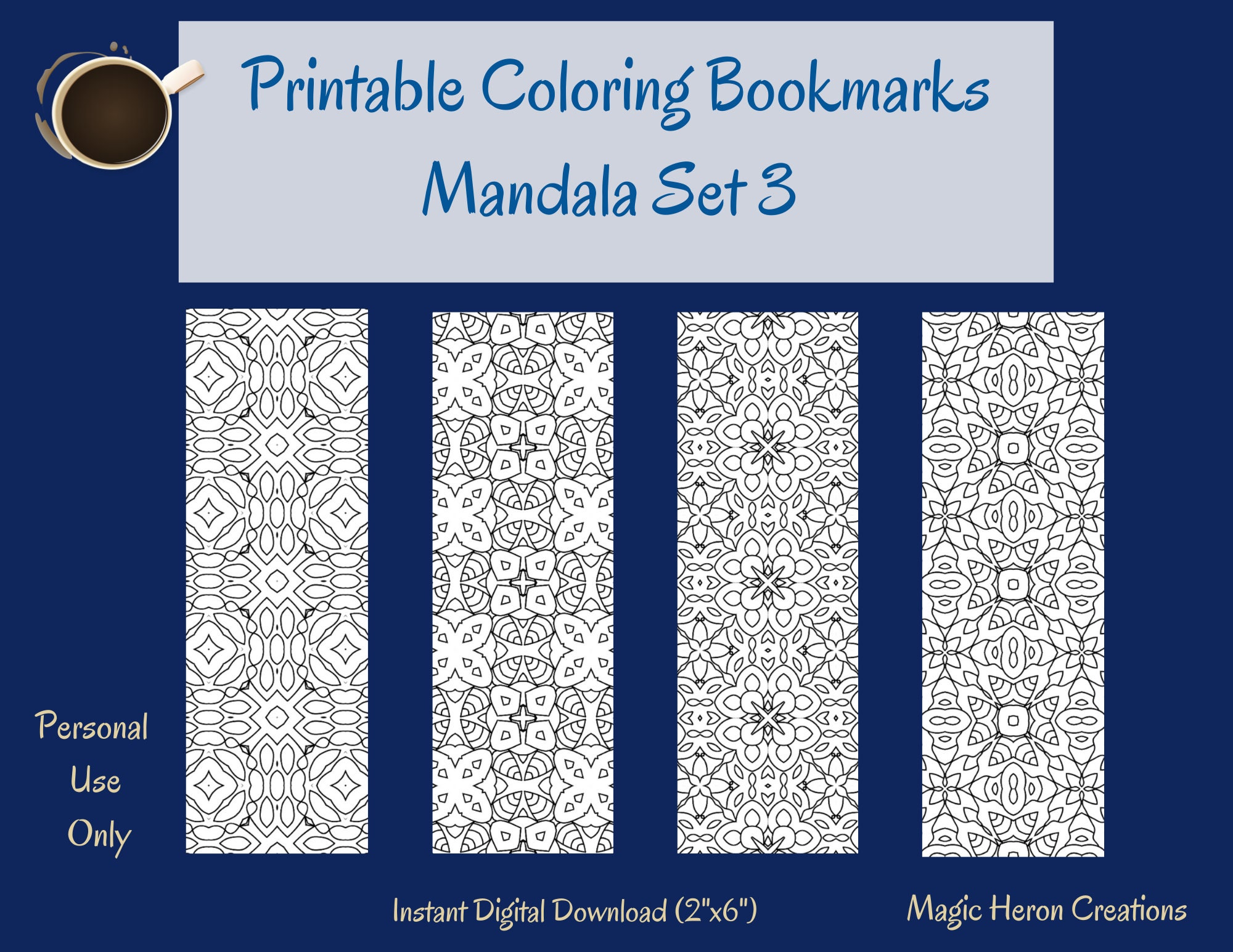 Mandala Color Your Own Bookmarks, Mandala Bookmark, Bookmark Meditation ...