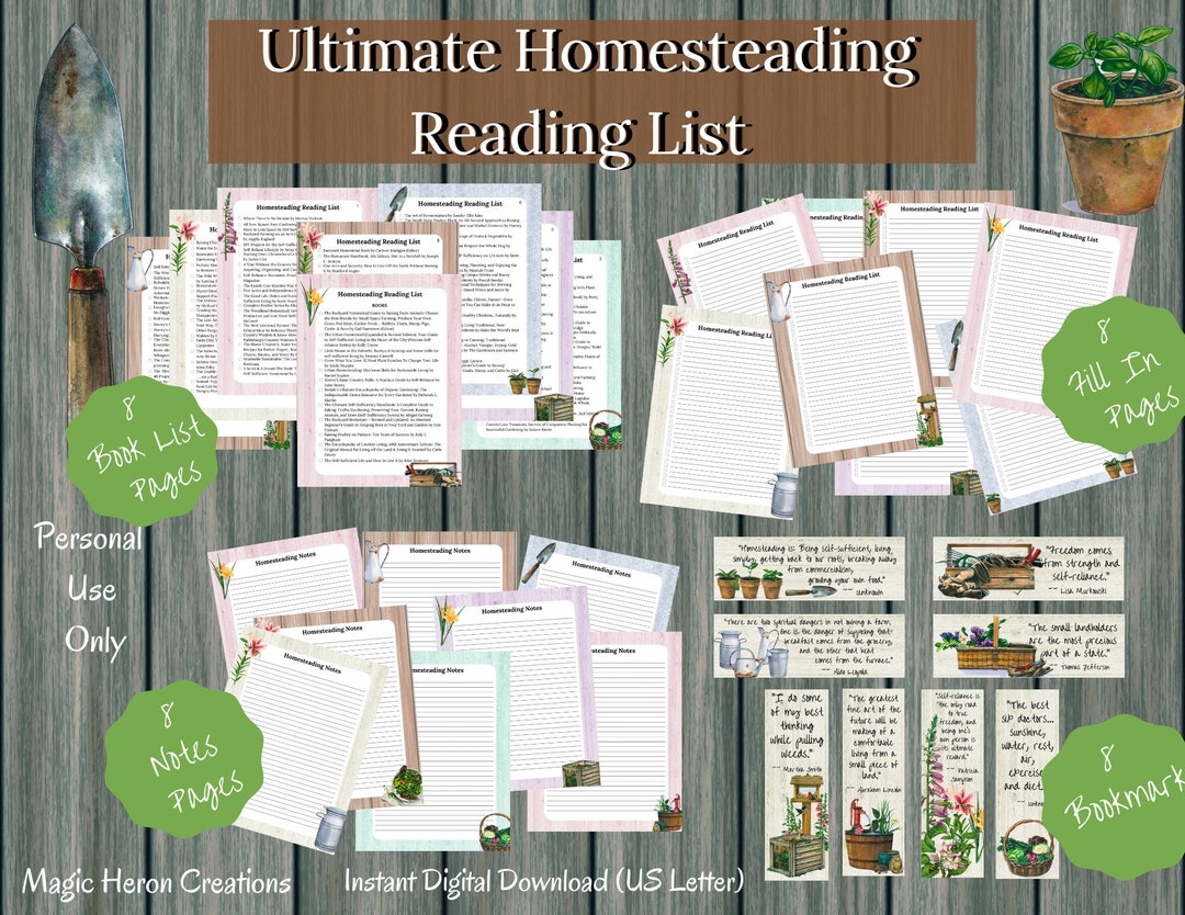 Homestead Printable, Reading Checklist, Homestead Planner, Books to ...