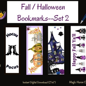 Halloween Bookmarks Printable, for Halloween Gnome Journal, Gnome ...