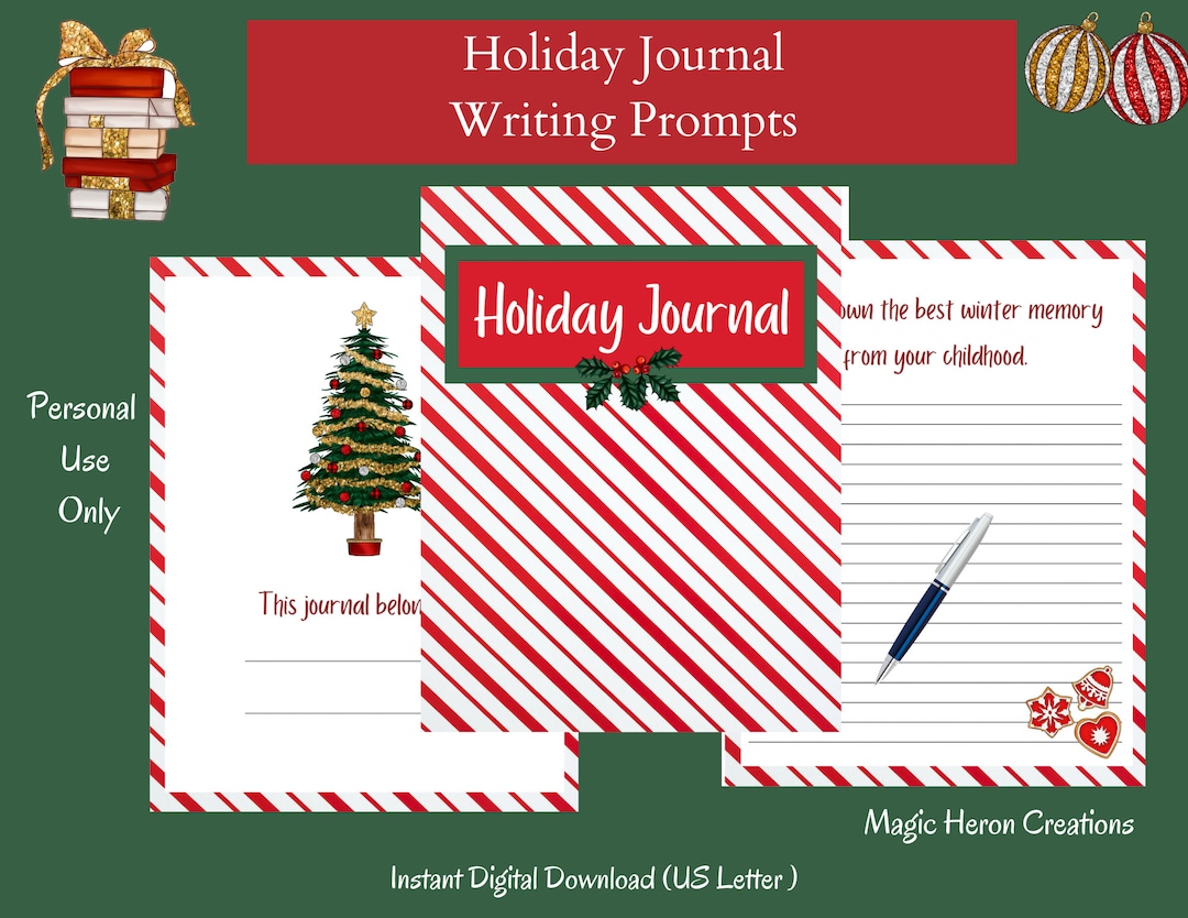 Holiday Journal Printables, Use the Journal Prompt Pages With Your ...