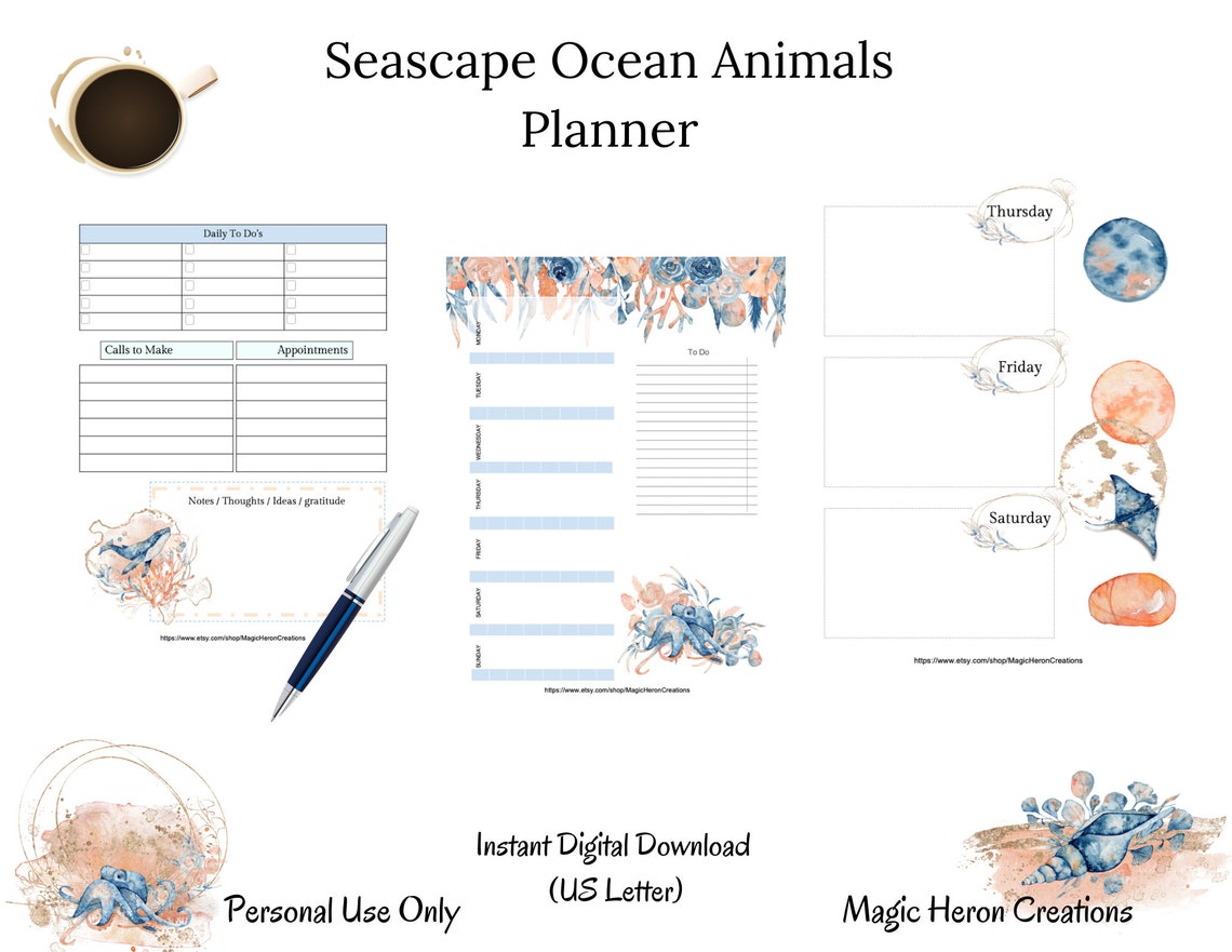 Printable Weekly Planner Monday Start Planner Calendars Work Planner ...