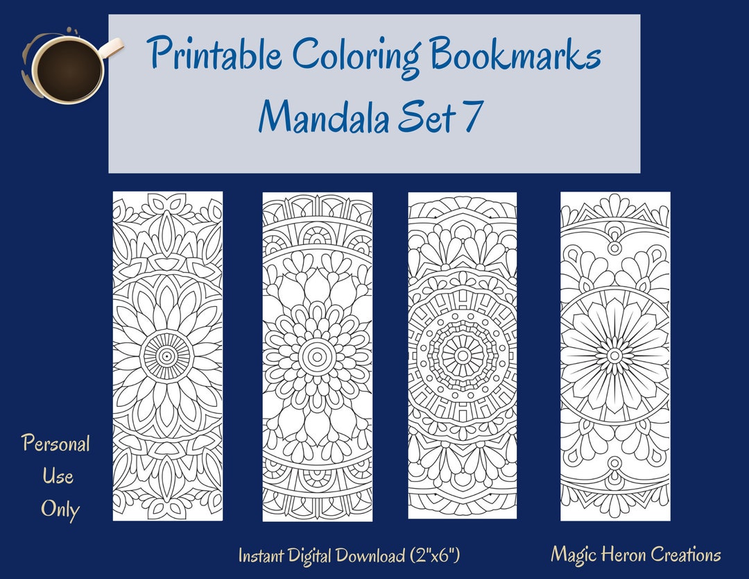 Mandala Color Your Own Bookmarks, Mandala Bookmark, Bookmark Meditation ...