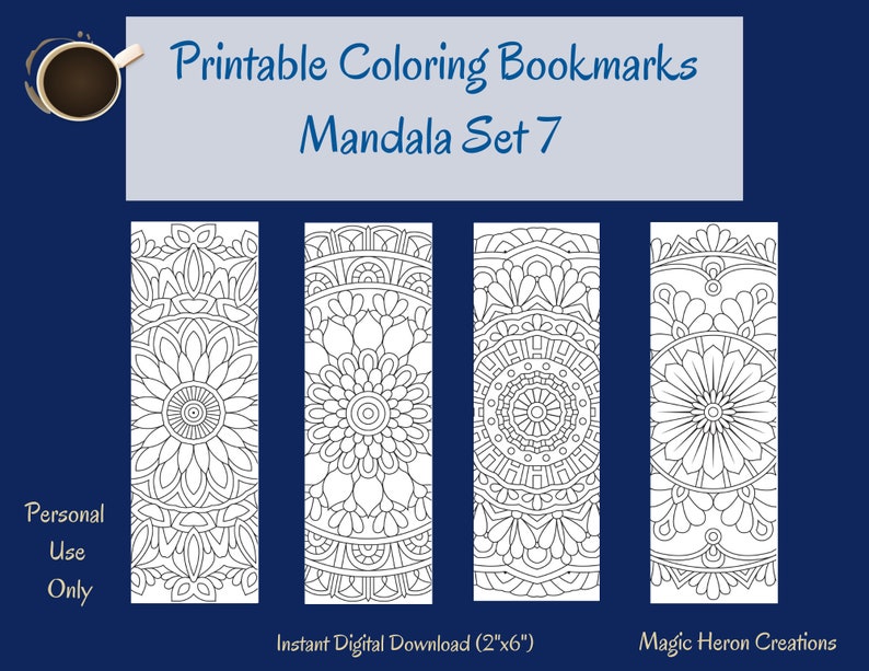 Mandala Color Your Own Bookmarks, Mandala Bookmark, Bookmark Meditation ...