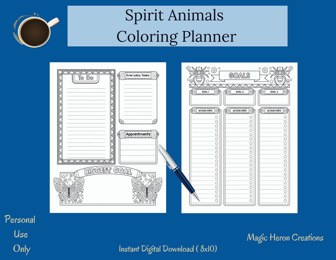 Spirit Animals Coloring Journal, Animal Guide, Spirit Totem Animal ...