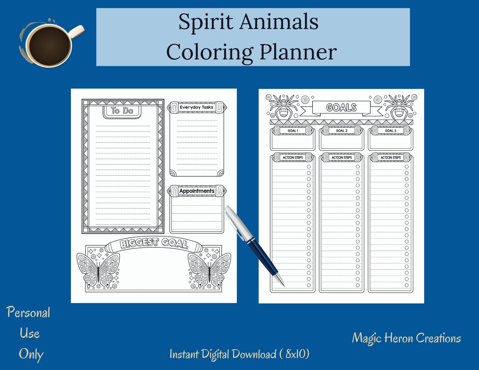 Spirit Animals Coloring Journal, Animal Guide, Spirit Totem Animal ...