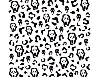 Ghost Face Cheetah Print Svg - Etsy