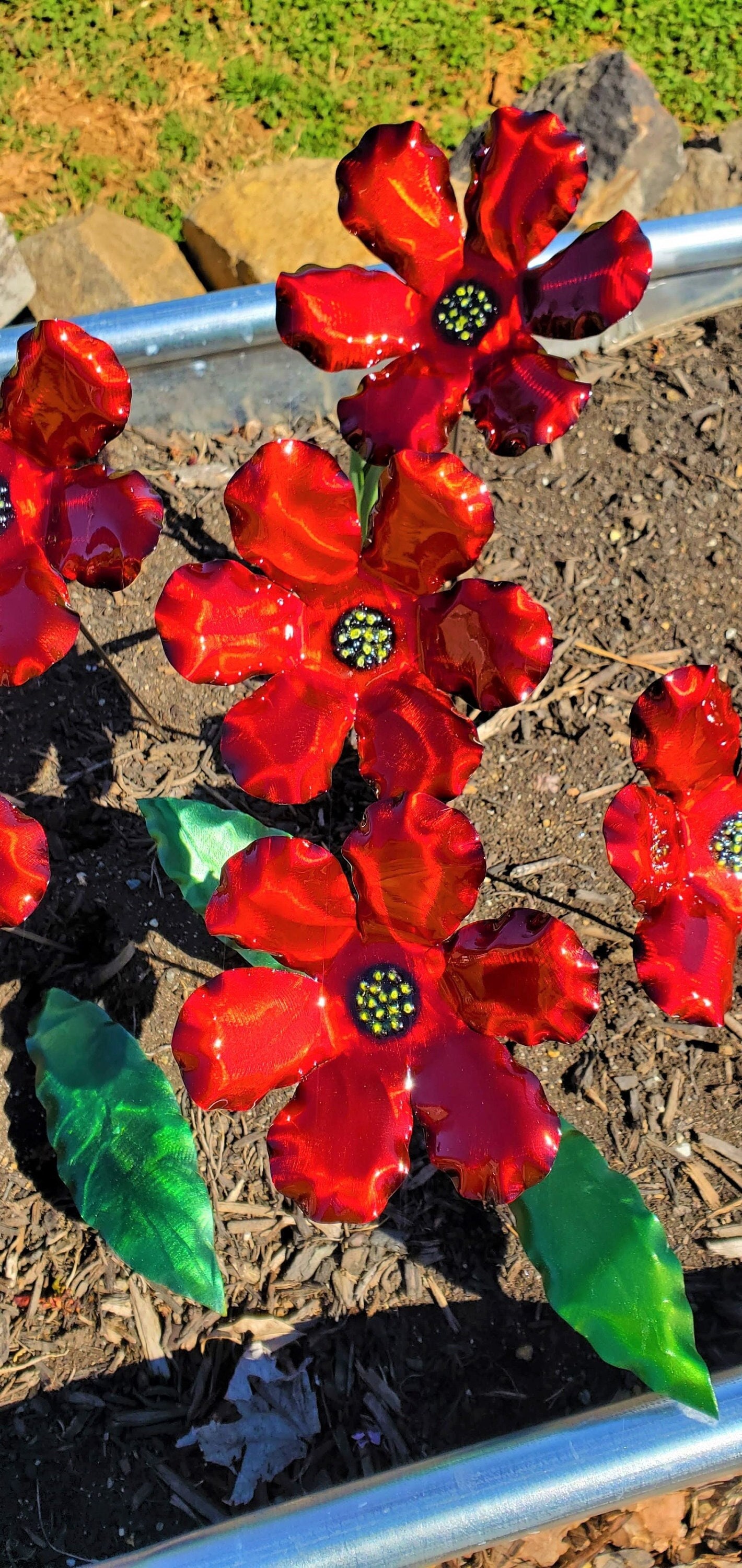 Poppie's Red Collection: Gorgeous Metal Flower Stake - Etsy Canada