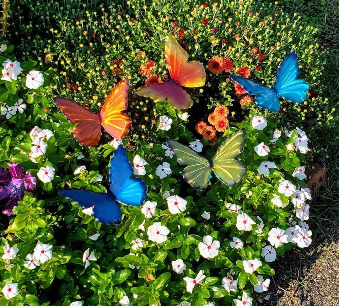 Candy Colors Butterfly Metal Garden Stake, Outdoor and Garden Art Decor ...