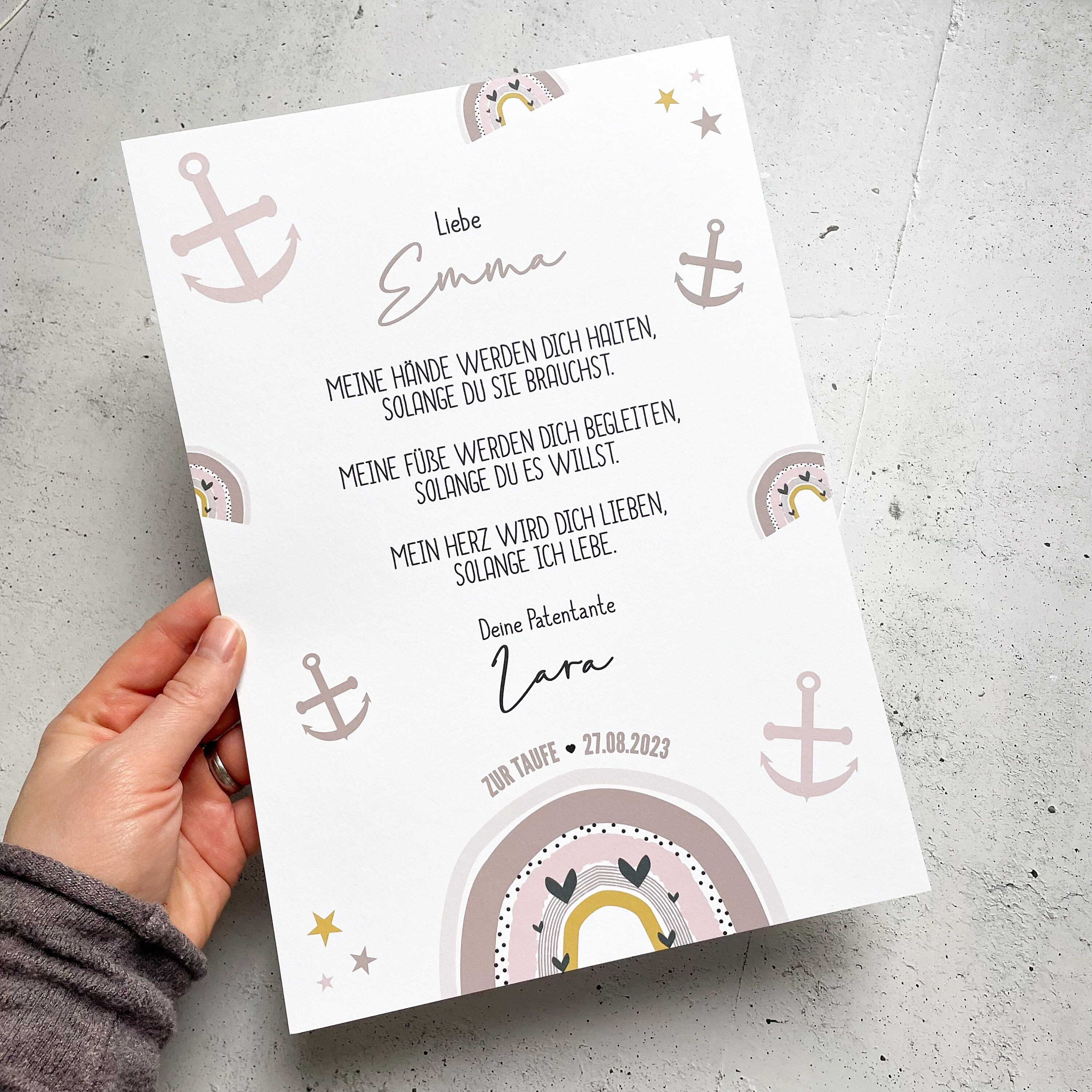 Baptism Letter Personalized for Baptism Unique Baptism Gift DIN A4 ...