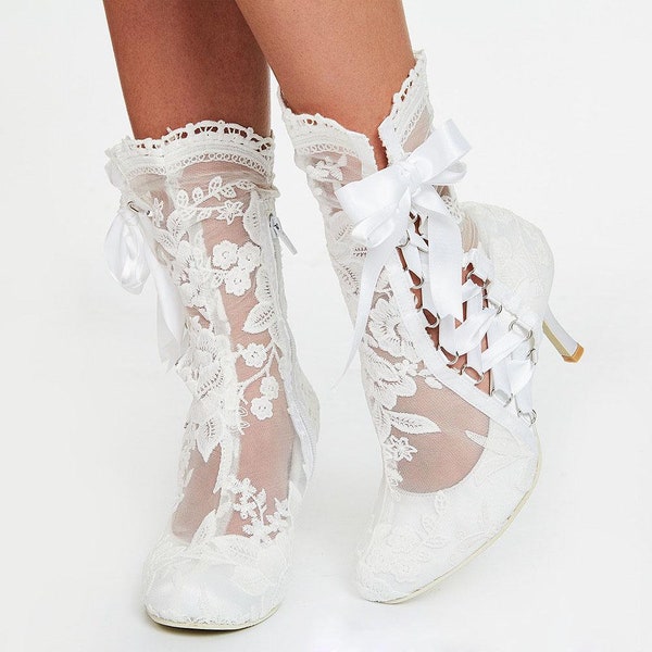 Wedding Lace Boots - Etsy