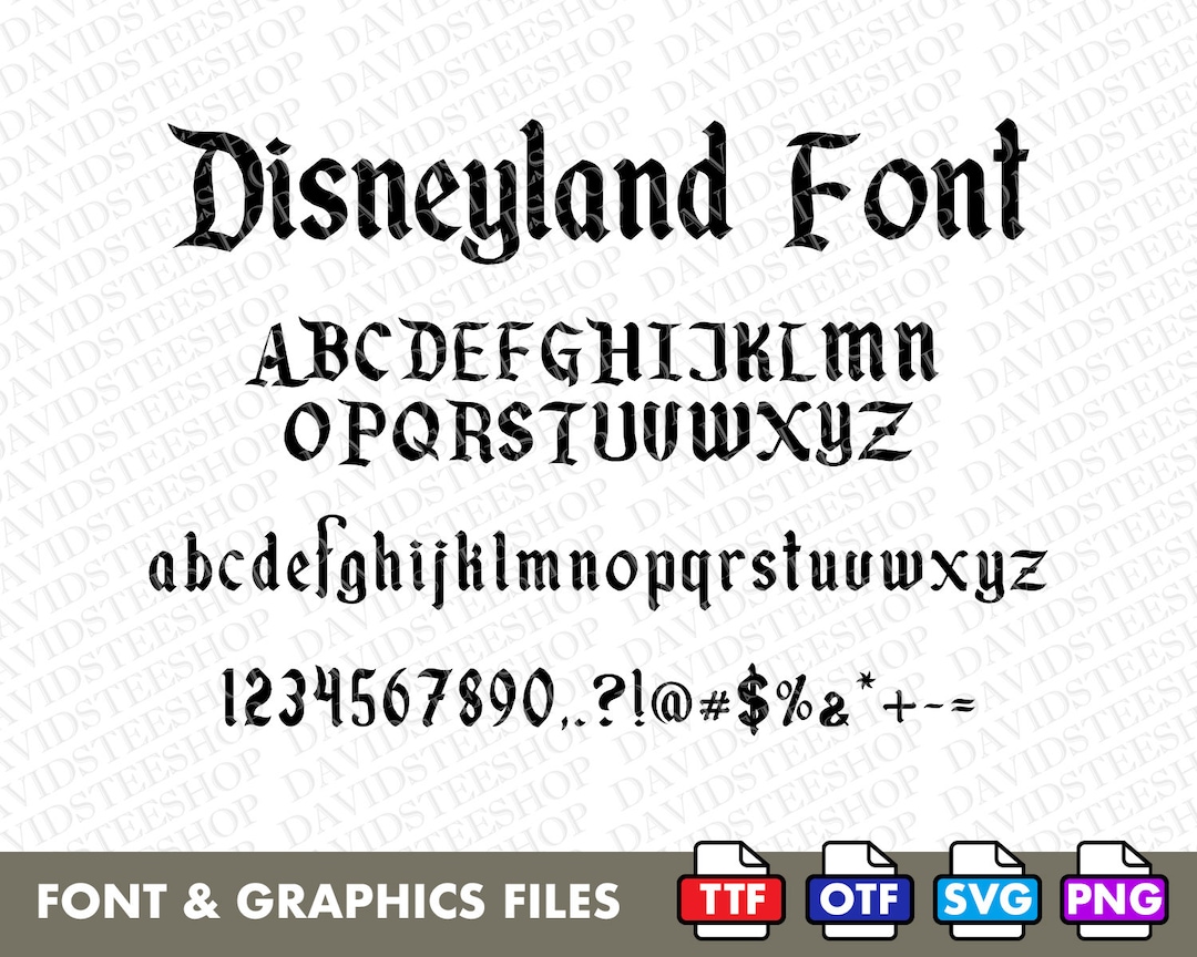Magical Disneyland Font, Alphabet Letters Vector (ttf, Otf, Svg, Png ...