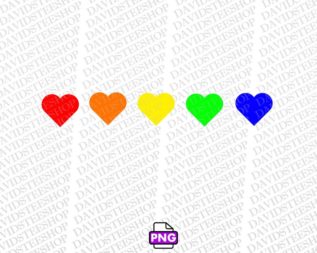 Rainbow Hearts Pride Month PNG, LGBTQ Ally Design (digital Download) - Etsy