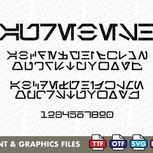 Star Aurebesh Galactic Alphabet Font, Vector Cut File (ttf, Otf, Svg ...
