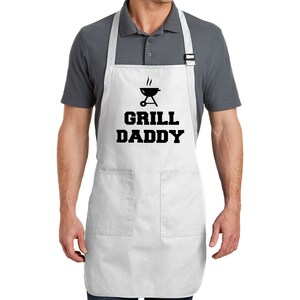 Grill Daddy Apron Funny Dad Custom Kitchen Apron Gift Full-length Funny ...