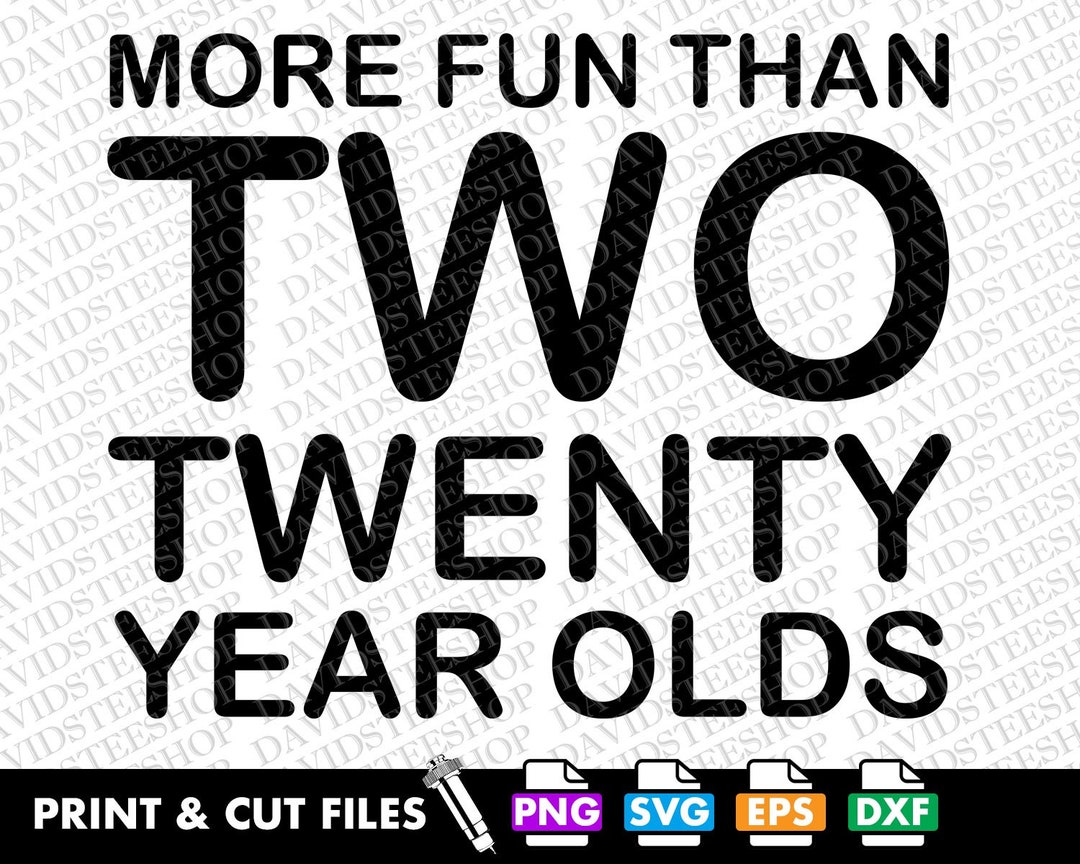 Funny 40th Birthday SVG, More Fun Than Two 20 Year Olds (digital ...