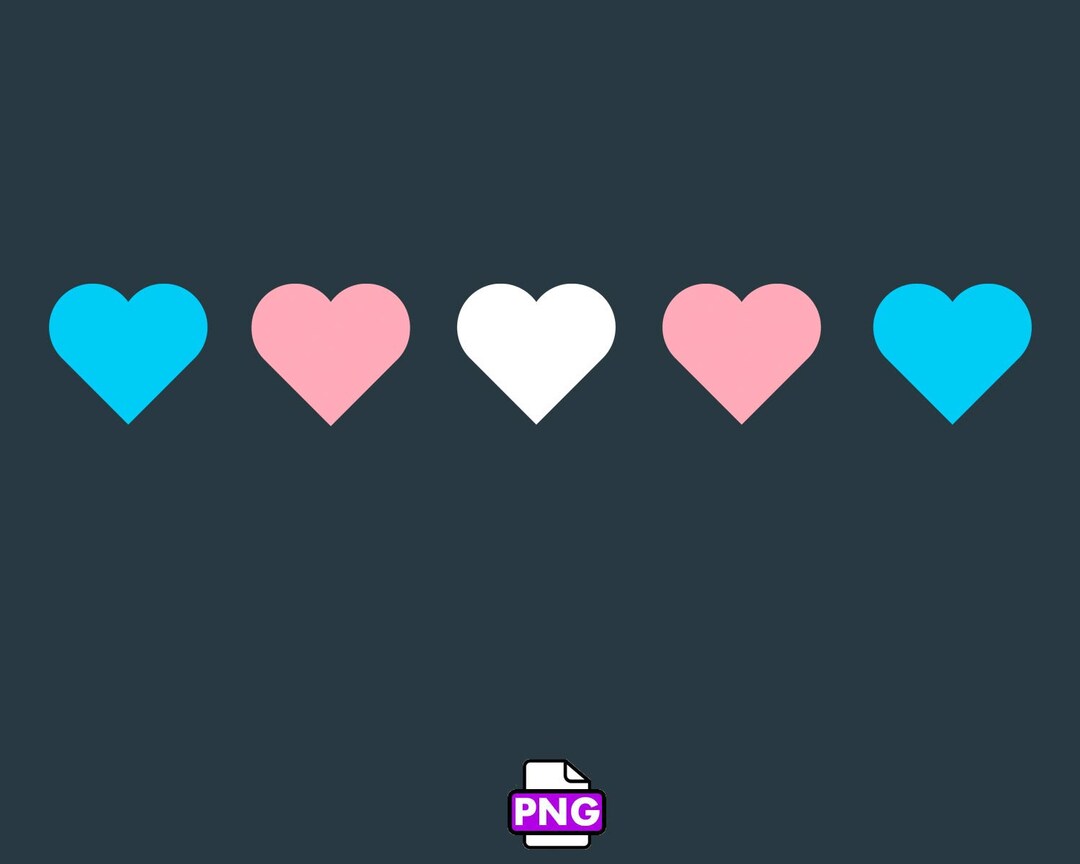 Transgender Heart Png, Trans Heart Png Instant Download (png), Trans ...