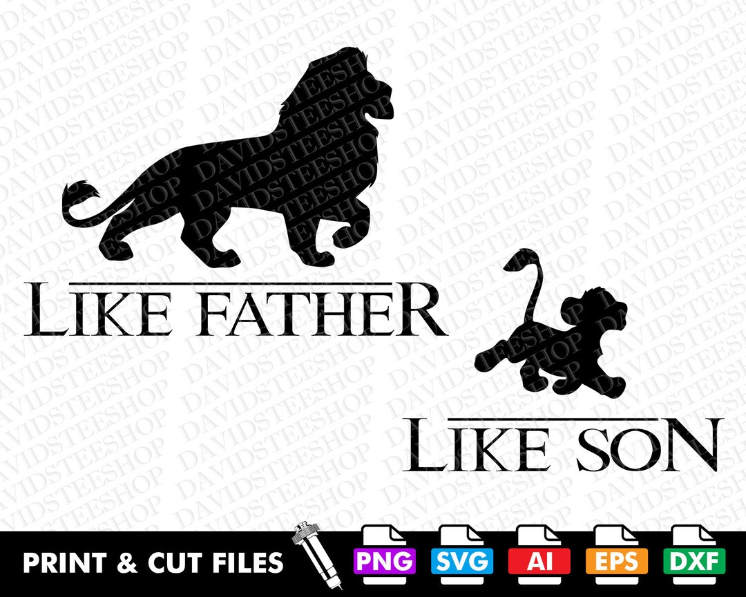 Father & Son Lion King SVG: Matching Tee Graphic (digital Download ...
