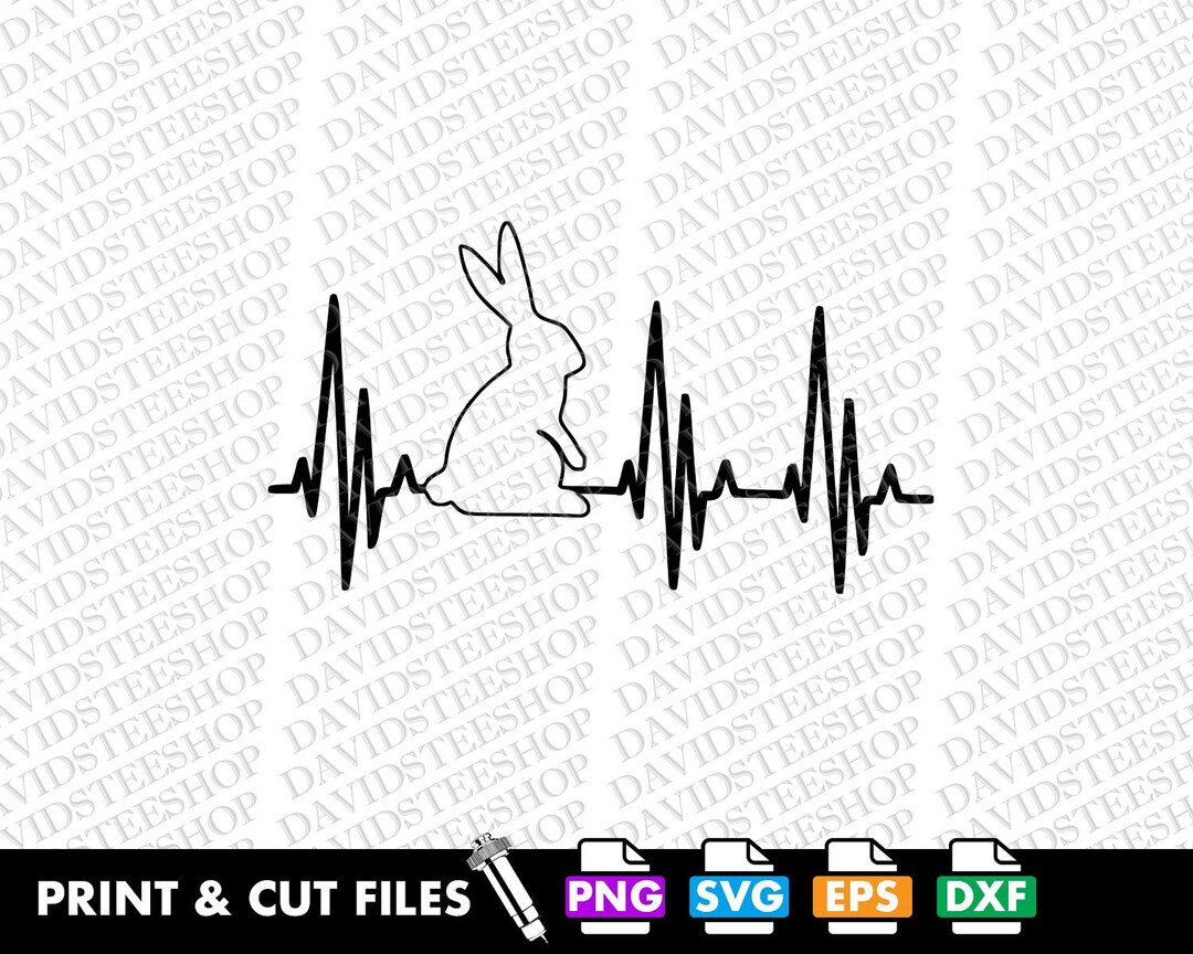 Rabbit Heartbeat Svg Vector Cut File Clipart Download for Cricut ...