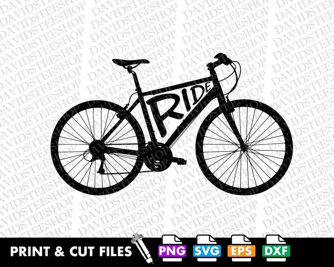 Bicycle Ride SVG, Cycling Clipart Vector Cut File Cyclist Ride Png Dtg ...