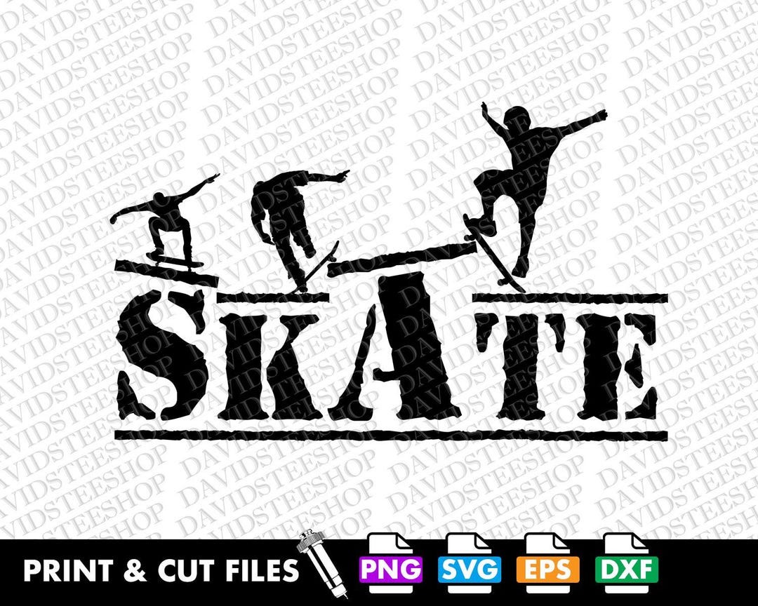 Skateboard Svg Vector Cut File Clipart Download for Cricut Silhouette ...