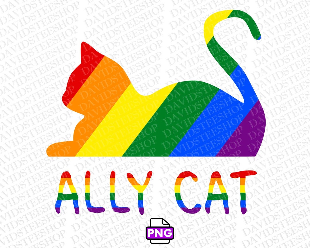 Ally Cat Png, Pride Ally Rainbow Instant Download png, Pride Month 300 ...