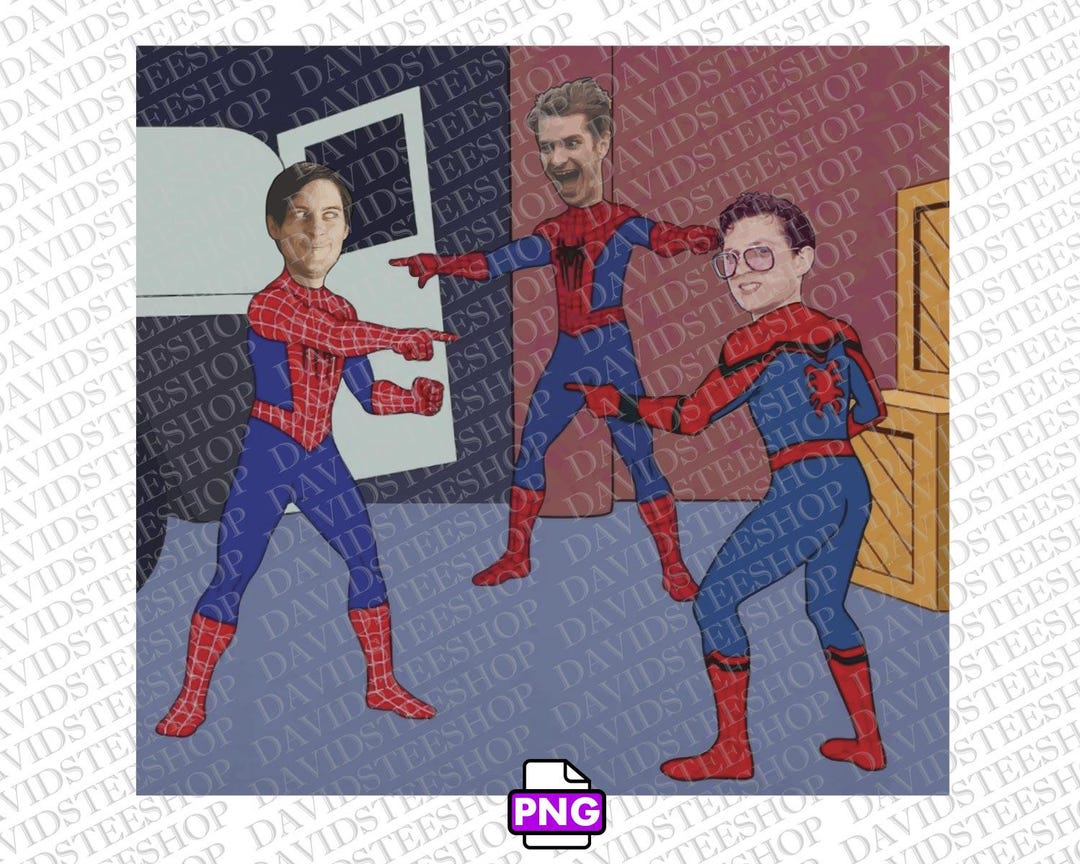 Funny Spiderman Meme PNG: Finger Point DTG Print (digital Download 300 ...