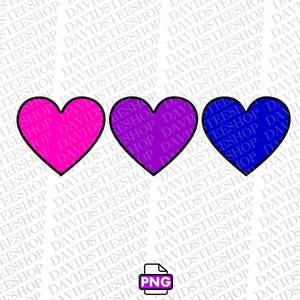 Bisexual Pride Hearts PNG, Bi Colors, Instant Download - Etsy