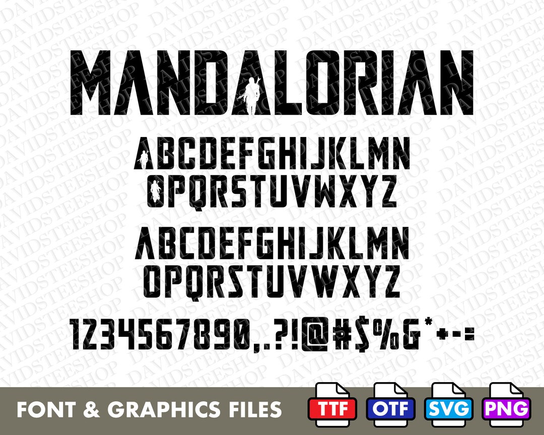 Mando Din Djarin Alphabet Letters Vector Vinyl Cut File Download for ...