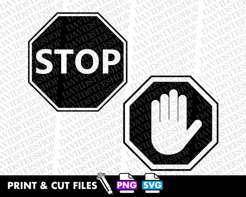 Stop Hand Sign SVG: Vector Cut File Clipart (digital Download) - Etsy