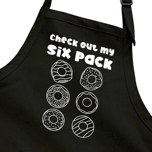 Funny Donut Gifts Apron, Check Out My Six Pack Custom Kitchen Apron ...