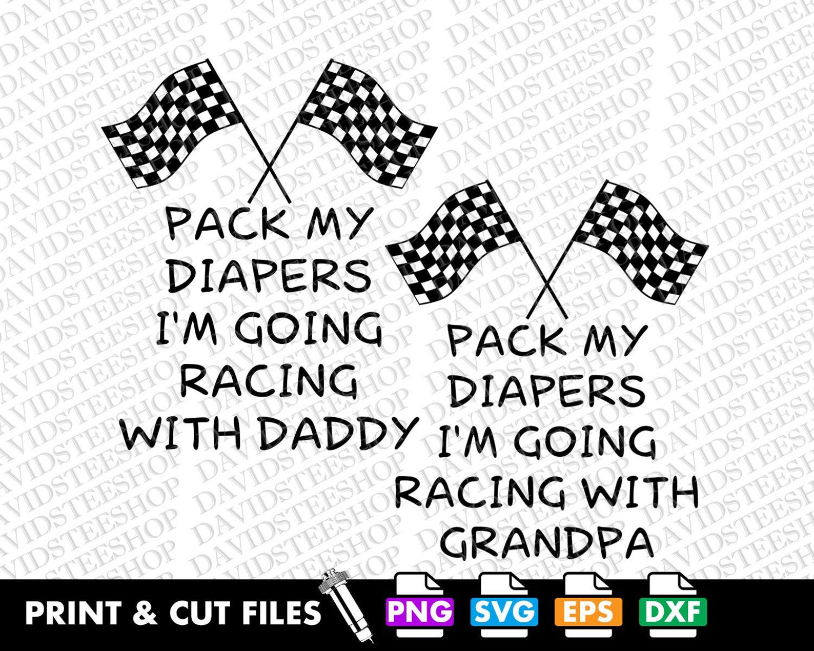 Racing With Grandpa/daddy SVG PNG: Car Race Clipart (digital Download ...
