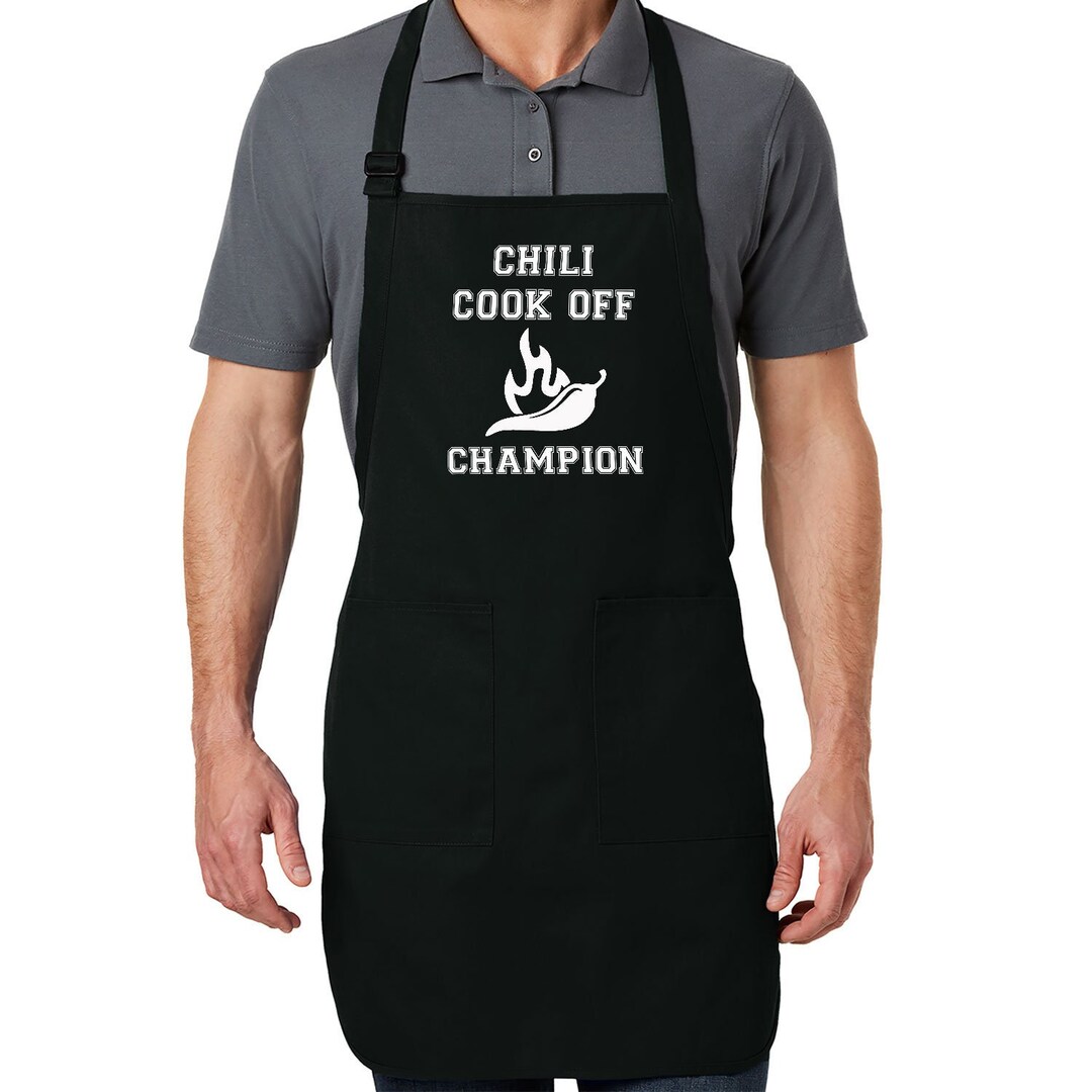 Funny BBQ Chef Apron, Chili Cook off Champion Kitchen Apron BBQ Grill ...