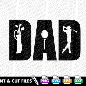 Father Golfing Svg Dad Golf Svg Vector Cut File Clipart Download for ...