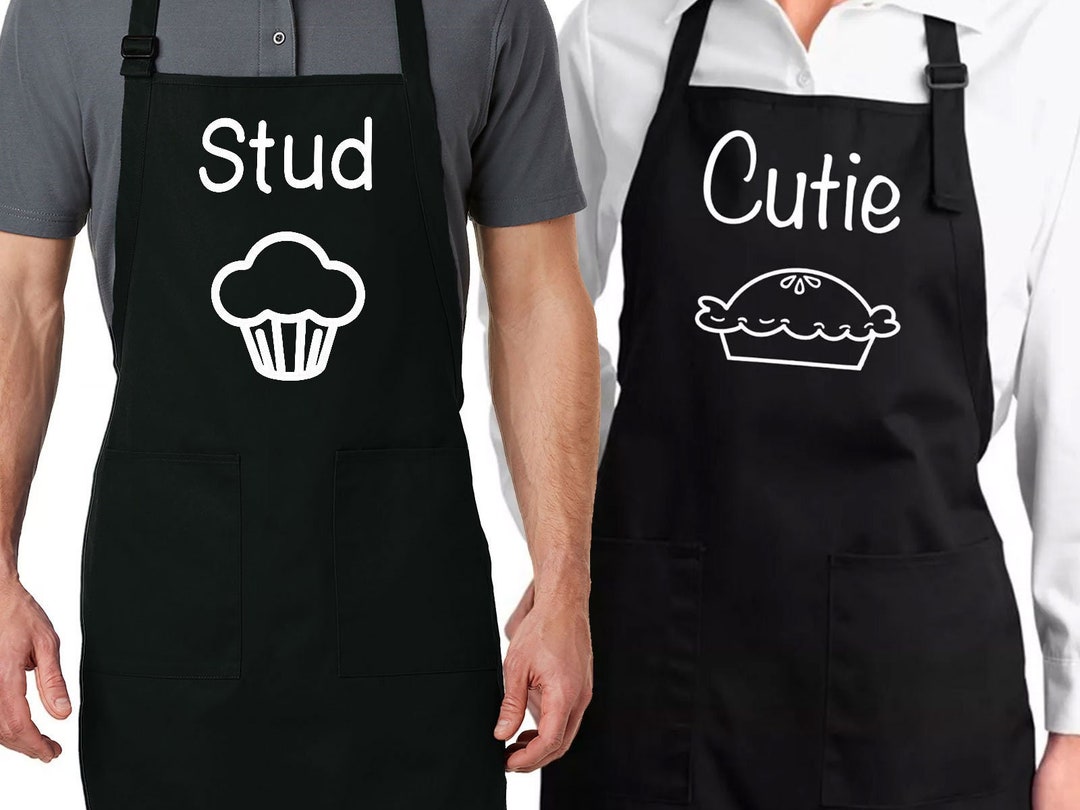Couples Aprons Set: "stud Muffin" & "cutie Pie", Kitchen Gift - Etsy