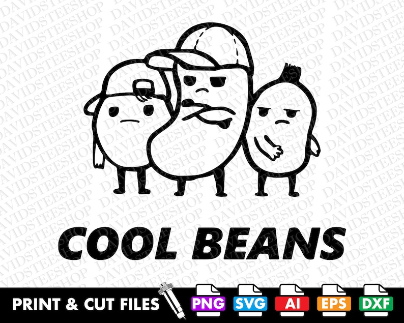 Cool Beans Funny Humorous Punny Svg Vector Cut File Clipart Download ...