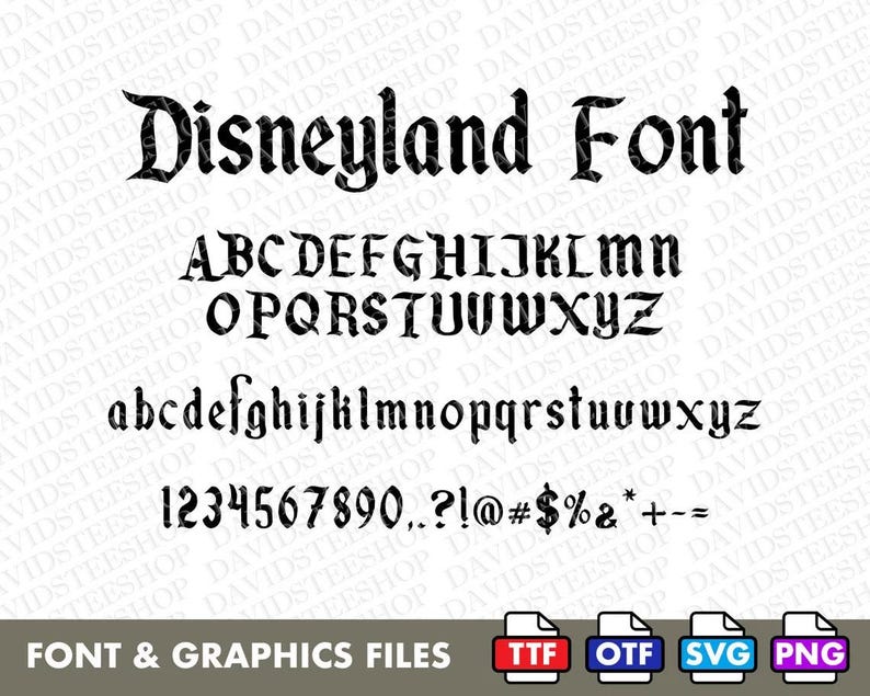 Magical Disneyland Font, Alphabet Letters Vector (ttf, Otf, Svg, Png ...