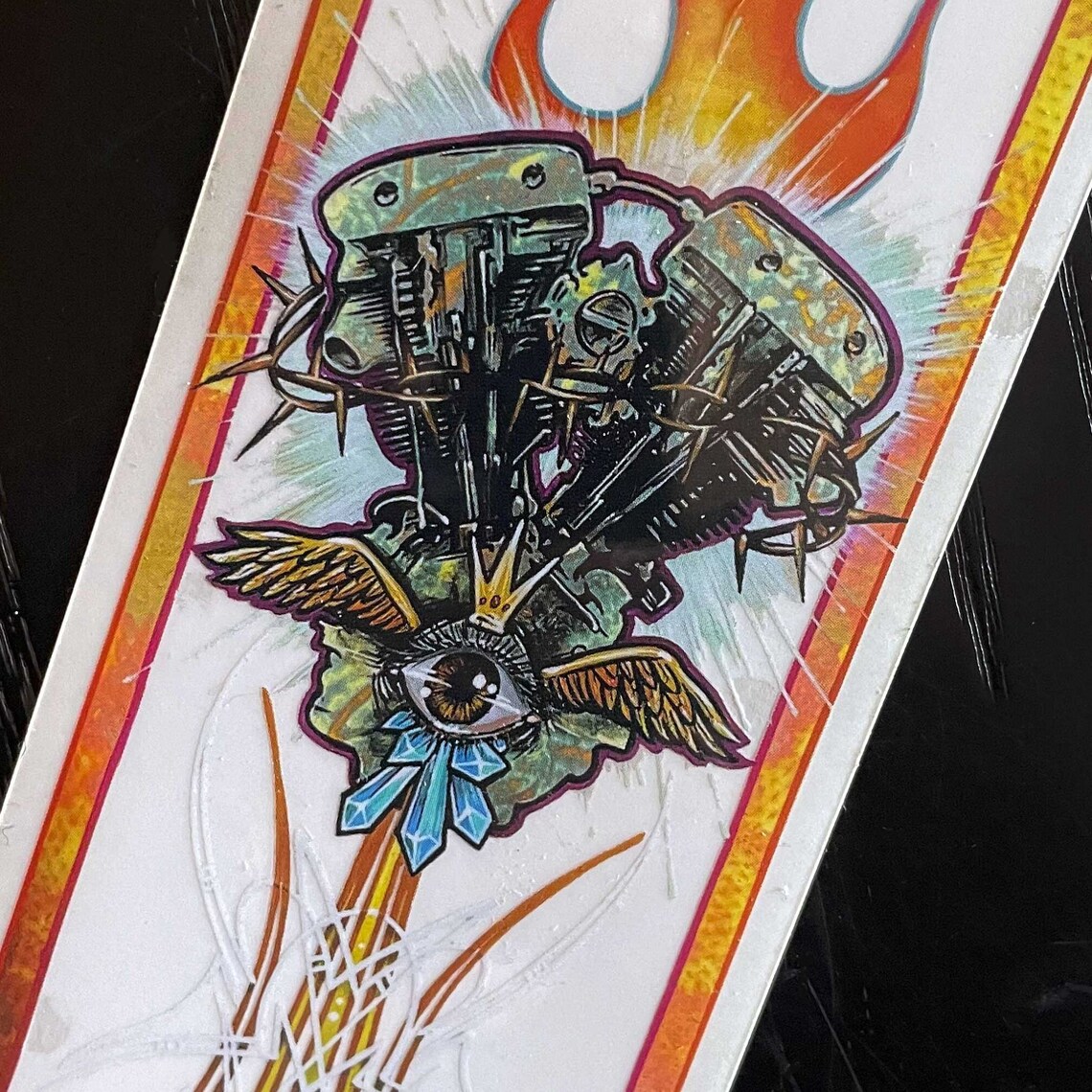 Clear Sacred Heart Shovelhead Pinstripe Sticker - Etsy
