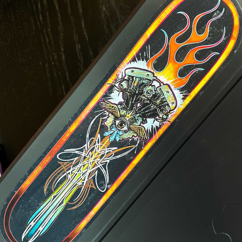 Clear Sacred Heart Shovelhead Pinstripe Sticker - Etsy