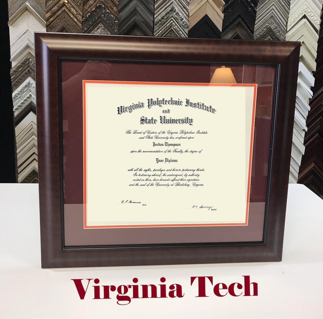 Customized Virginia Tech Diploma Certificate Wooden Frame - Etsy