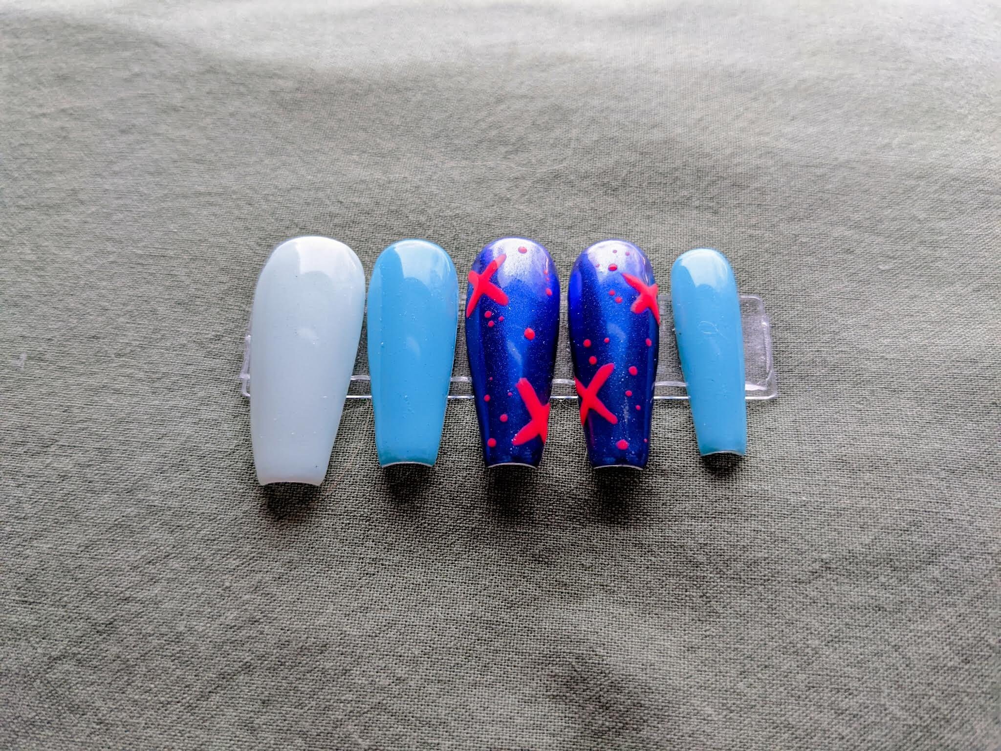 Powder Jinx Arcane Inspired Lol PRESS ON NAILS Aesthetic Blue | Etsy