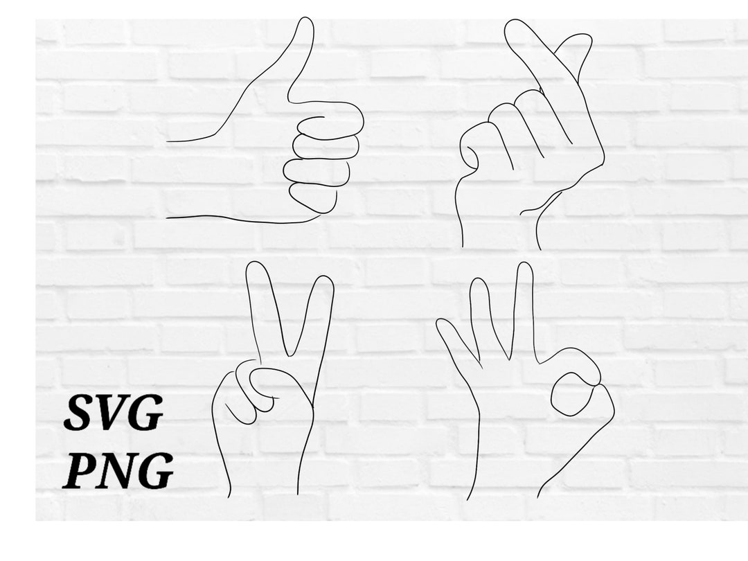 Digital Hand Gestures Clipart Bundle SVG Download - Etsy