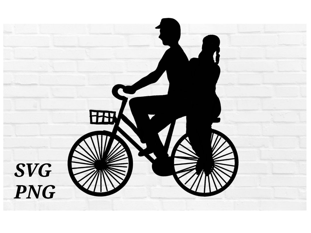 Bicycle Love Svg, Bike Couples, Romantic Clipart for Valentine Gift ...
