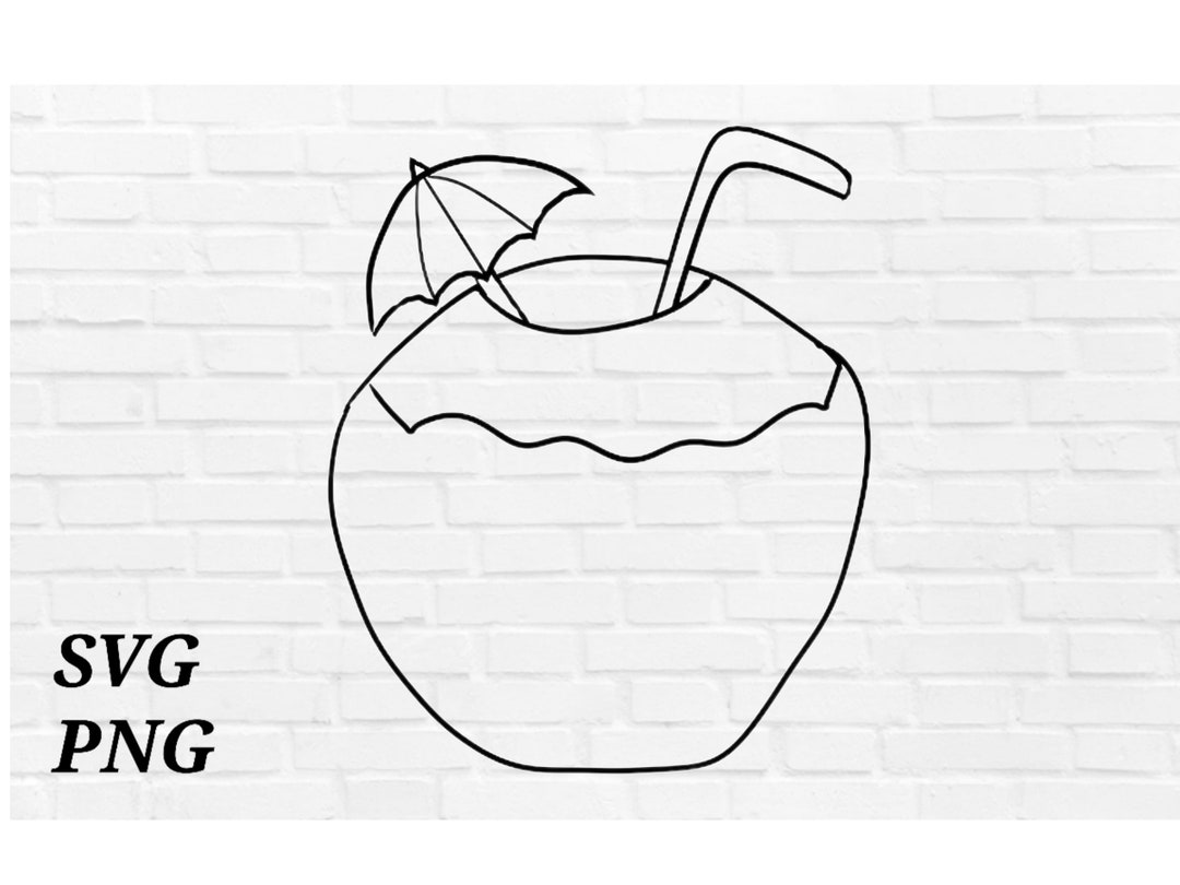 Coconut Drink SVG, Tropical Drink, Summer Clipart, Holiday, Beach, PNG ...
