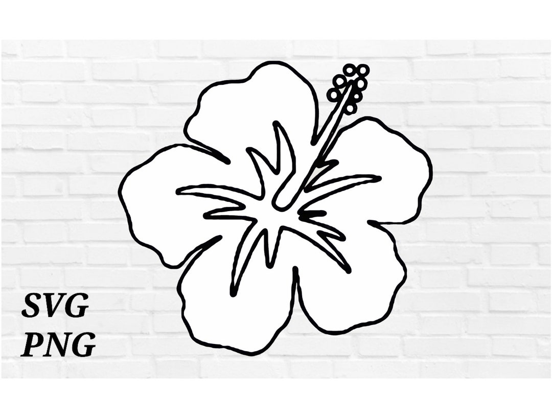 Hibiscus Svg Flower Clipart Printable Vector Instant Download Etsy