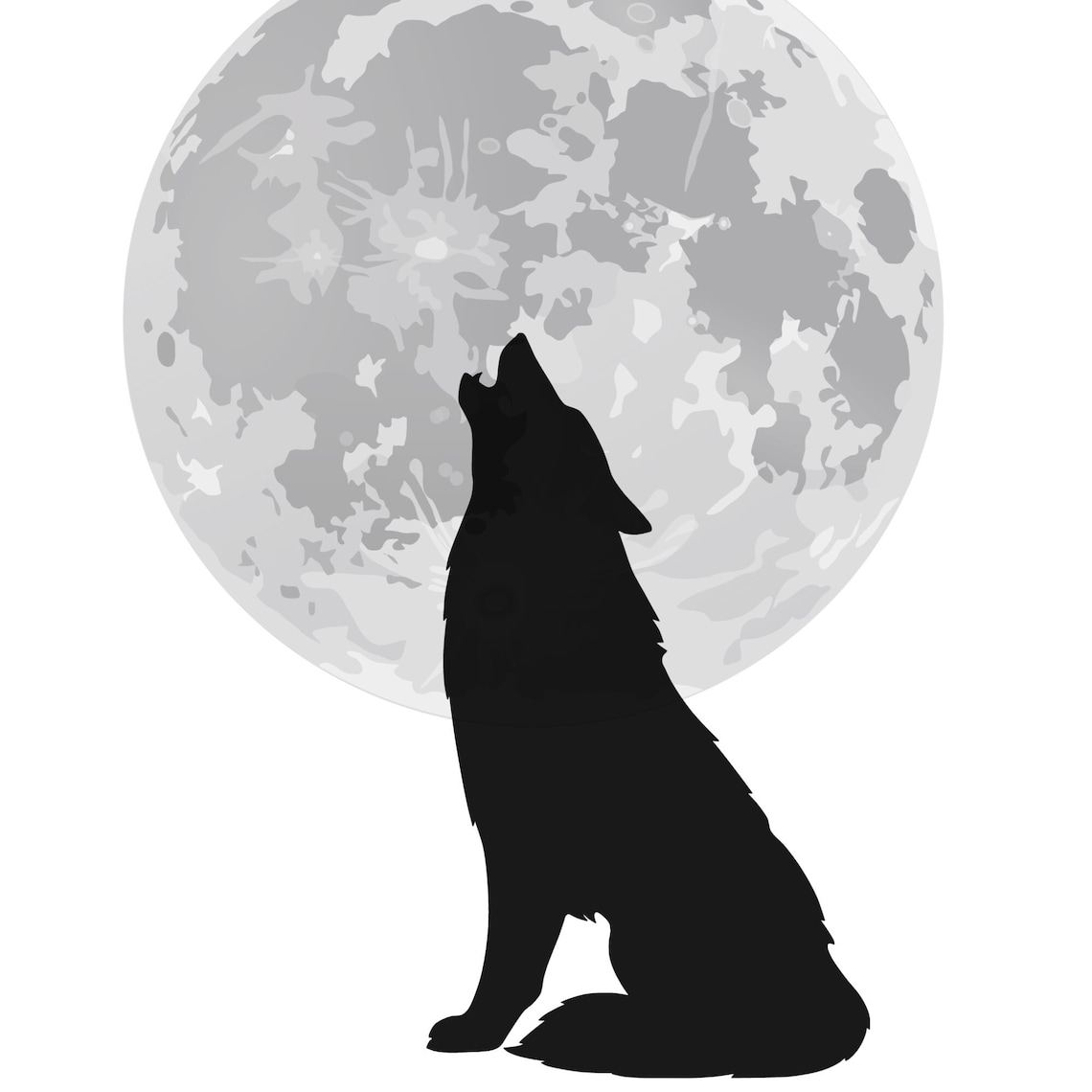 Black Wolf Howling PNG, Howling Wolf Png, Just a Girl Loves Wolves ...