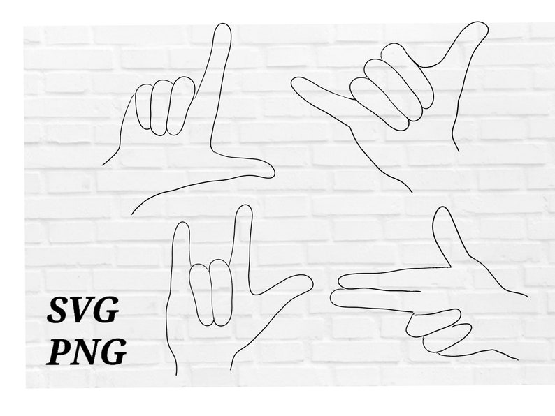 Dynamic Hand Vector Pack Diverse Hand Signs SVG and Image Files - Etsy