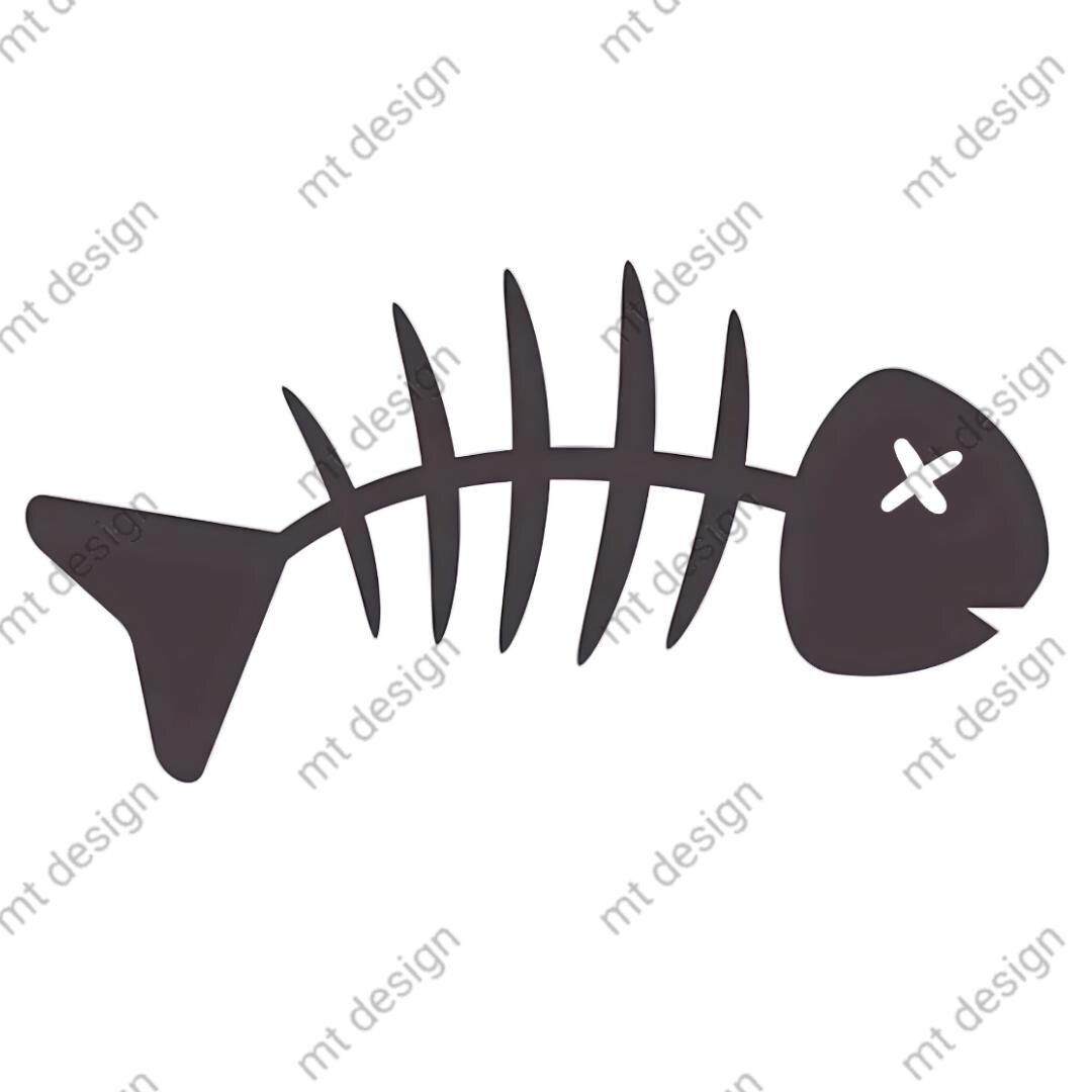 Fish Bone Vector Art: Realistic Skeleton Design (SVG, PNG Digital ...