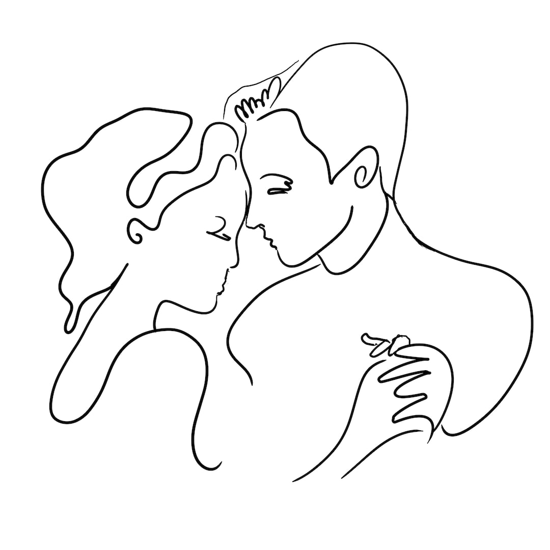 Line Drawing Couples Love & Romance Couples SVG Perfect for Couples ...